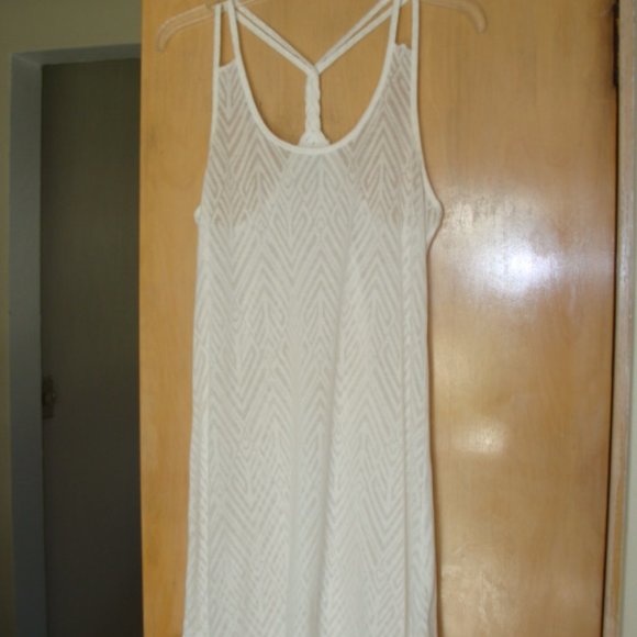 Balance | Swim | Beach Pool Swim Coverup White Small Burnout Racerback ...